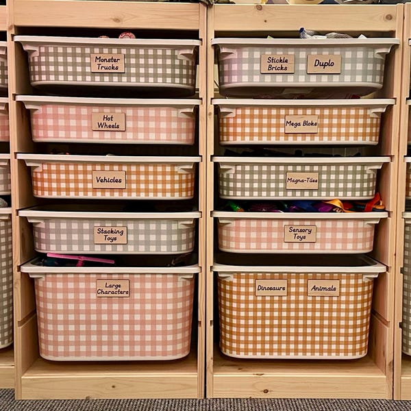 Wooden Circle Toy Box Storage Labels, Playroom, Nursery, Ikea Trofast ...