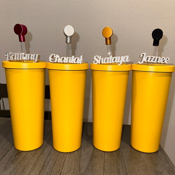 Custom Cursive First Name or SINGLE Word Straw Topper | for 8.5mm ...