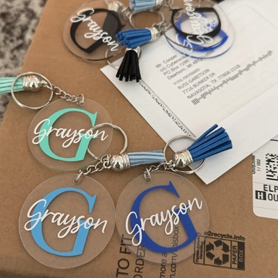 Personalized Monogram Keychains Gift - Etsy