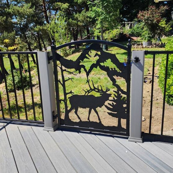 Iron Garden Fence Gate Elk Silhouette Metal Art - Etsy