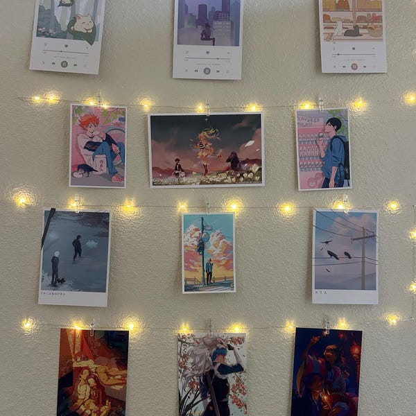 Aesthetic Anime Postcard Prints: Anime Prints, Minimalist Art Prints ...