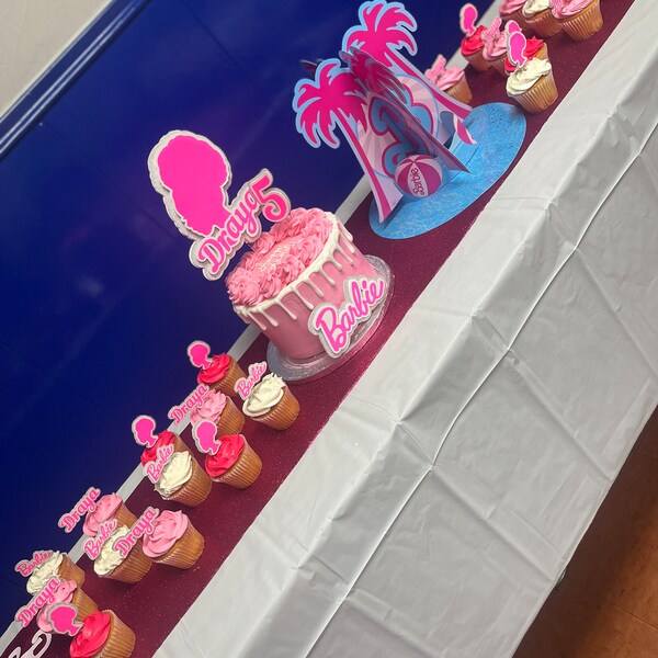 Doll Birthday Cake Topper Personalized Hot Pink Topper - Etsy