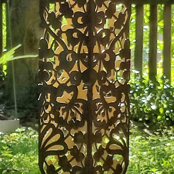Floral Lace Garden Column - Garden Decor - Garden Statue - Well Cover ...