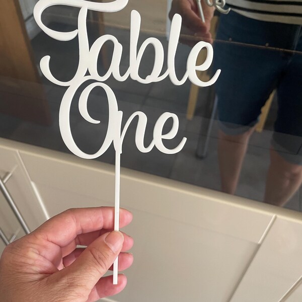 Acrylic Wedding Table Names | Personalised Table Names or Numbers ...