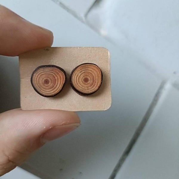 Irregular Organic Wood Earrings, Jewelry Made From Natural Timber and ...