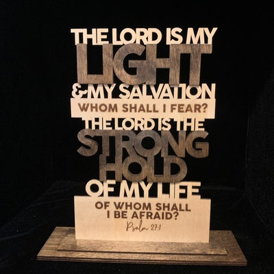 Psalm 27:1 Layered Bible Verse Ai, SVG, PDF, DXF Digital Download - Etsy