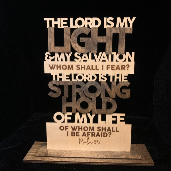 Psalm 27:1 Layered Bible Verse - Ai, SVG, PDF, DXF - Digital Download ...