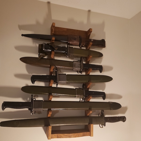 Wall Mounted 7 Tier Hard Wood Stand for Knife Display Holder - Etsy
