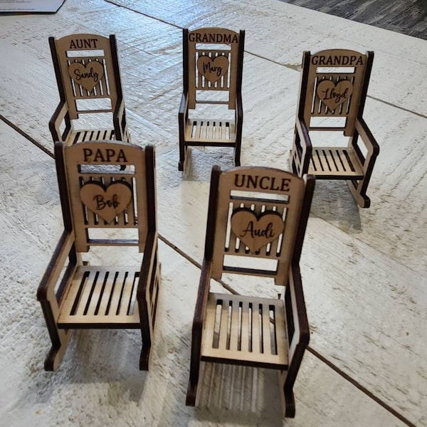 Engraved Mini Rocking Chair, Wedding Place Setting, Memorial Charms ...