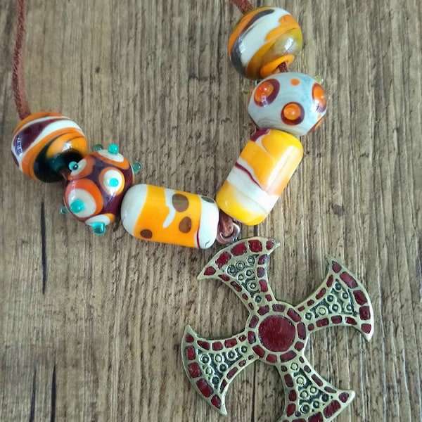 Handmade Anglo Saxon Trumpington Cross Pendant or Brooch in Bronze or ...