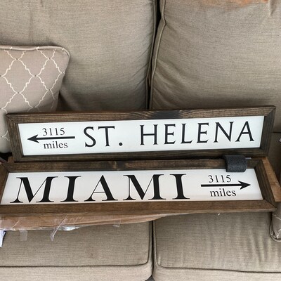 Mileage Sign, Custom Directional Sign, Destination Sign, Hand Painted ...