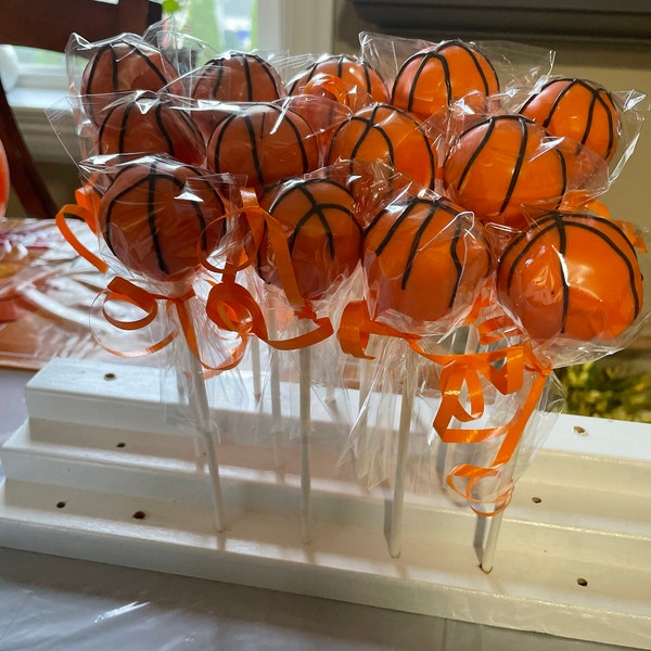 Basketball Cake Pops: Gourmet Chocolate Favors, Sports Theme (24 Count ...