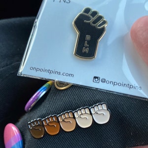 Charity Fundraiser Pin Black Lives Matter BLM Raised Fist Resist Pin ...
