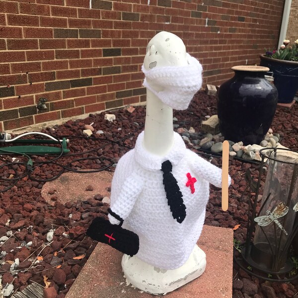 Doctor Goose Geese Outfit Lawn Goose Clothes Garden Statue Dress ...