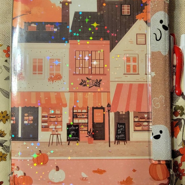 Cozy Fall Town Kindle Insert for Kindle Clear Case, Fall Holographic ...