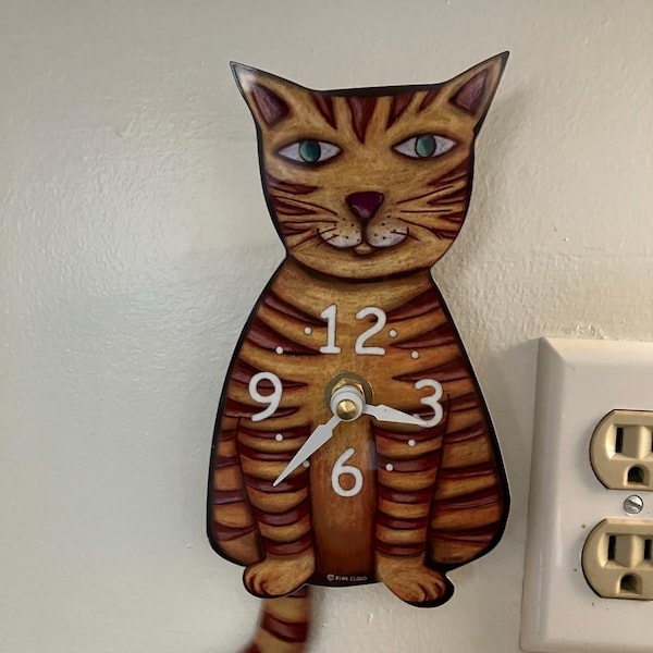 Calico Mini Cat Clock With Swinging Tail - Etsy