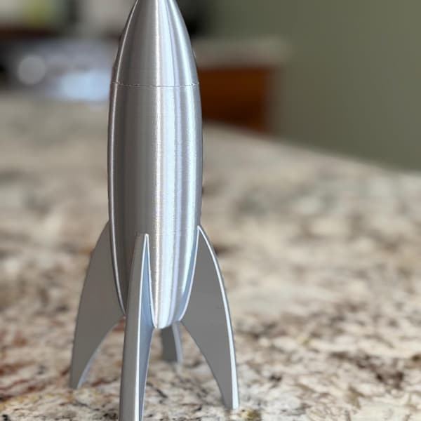 Rocket Ship Container, Retro Rocket Ship With Lid and Storage, Rocket ...