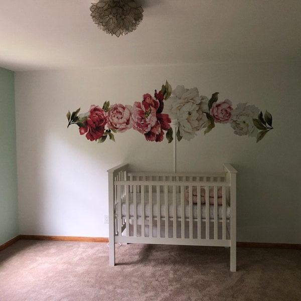 Flower Decals, Large Pink and Red Flower Decals Wall Stickers ...
