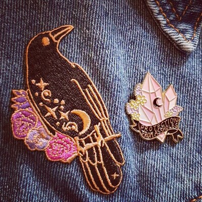 Crow Patch Iron on Patch Embroidered Patch Back Patch Bird Patch Horror Patch Raven Patch Goth ...