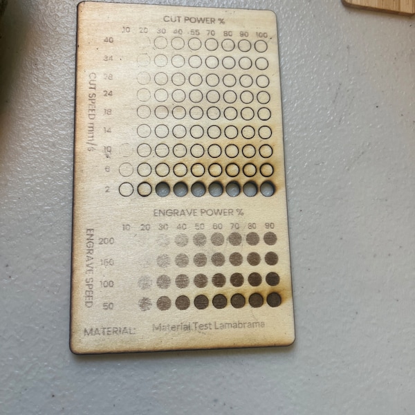 Laser Test Files | Material Test Card Lightburn | Cut & Engrave Test ...