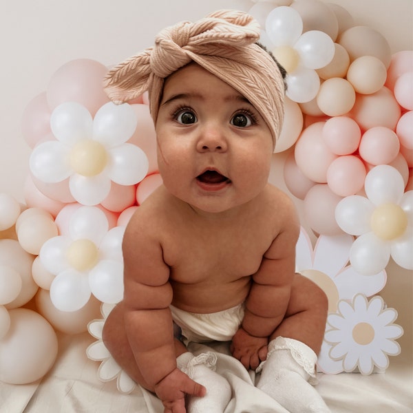 Daisy Balloon Digital Background, Cake Smash Digital Bg, Birthday ...