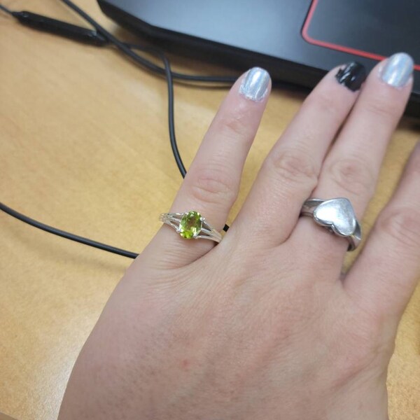 Peridot Ring, Oval Peridot Ring, Simple Ring, Tiny Ring, Gift Ring ...
