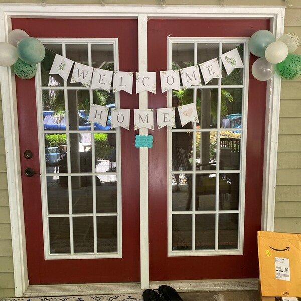 Welcome Home Banner, PRINTABLE, Greenery Homecoming Banner ...