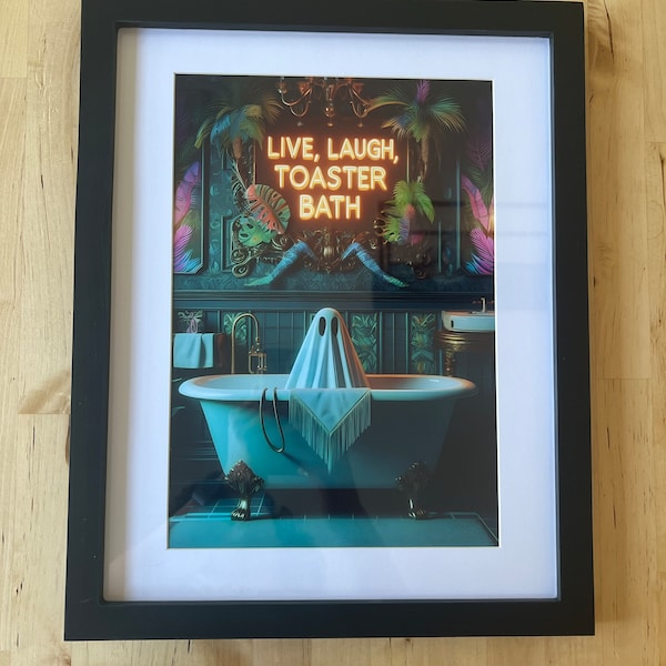 Live, Laugh, Toaster Bath - Tropical Gothic Bathroom Decor, Funny Ghost ...