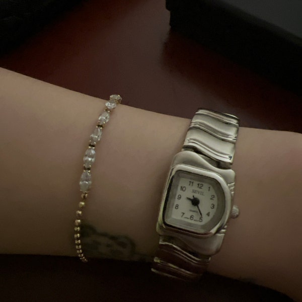 Vintage SEIKO Gold Tone Tank Quartz Watch With New Black Leather Band ...