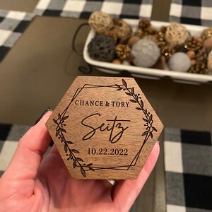 Wedding Engagement Proposal Ring Box Small Custom Engraved | Etsy