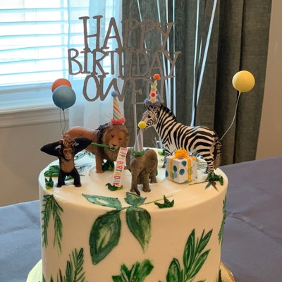 Happy Birthday Cake Topper With Personalized Name, DOUBLE SIDED GLITTER ...