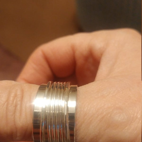 Spool Ring Sterling Silver Spinner, Worry Ring, Anxiety Ring ...