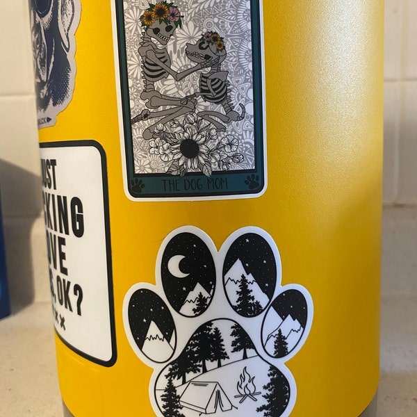 Dog Paw Camping Sticker Waterproof - Etsy