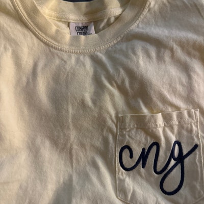 Monogram Comfort Colors Pocket Shirt, Monogrammed Pocket Tee ...