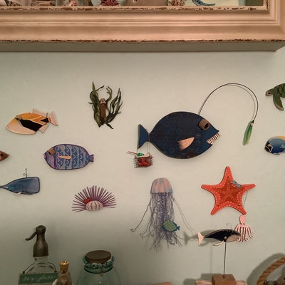 Wooden Angelfish, Retro Fish Wall Decor, Coastal Style, Nautical Decor ...