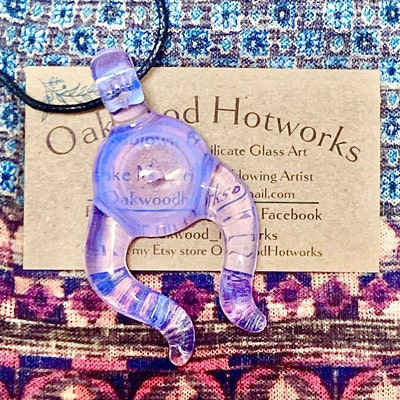Double Helix Pendant Twisted Glass Talisman Spiral Borosilicate ...