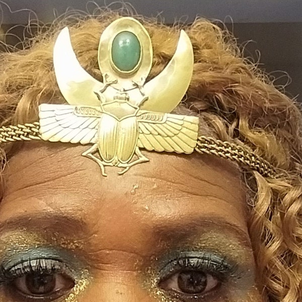 Egyptian Scarab Sun Moon Circlet Crown Headpiece Spirit of the Goddess ...