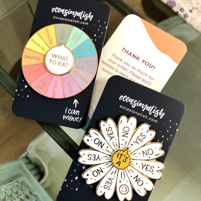 Spinning Daisy Plant Pin Interactive Pin Spinning Pin - Etsy