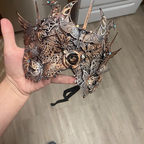 Wings Headpiece and Blind Mask, Gothic Crown, Gothic Headpiece ...