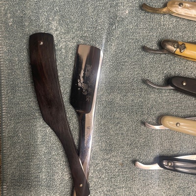 7-day Straight Razor Black Faux Leather Zip up Case by Windrose - Etsy