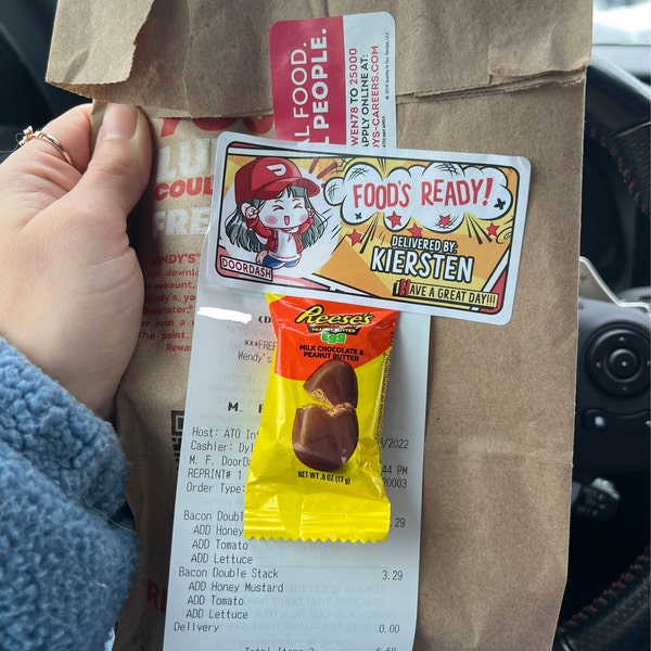 Personalized Doordash Labels - Delivery FUN Stickers - Food Delivery ...