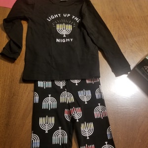 Hanukkah Unisex Pajamas// Chanukah Pjs// Menorah Pajamas// Jewish Kids ...
