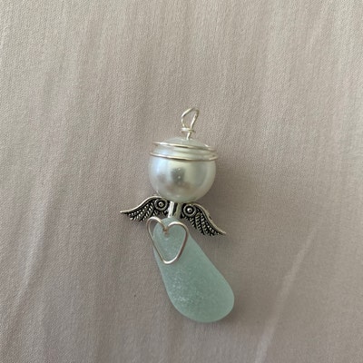 Sea Glass Angel, Sea Glass Guardian Angel, Beach Glass Angel, Beach ...