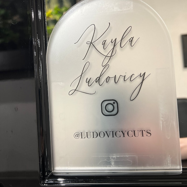 Frosted Arch Acrylic Sign - Small Acrylic Business Signs - Signage for ...