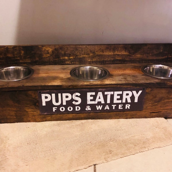 Rustic Pup's Eatery Metal Sign - Dog Food & Water Station Decor - Etsy