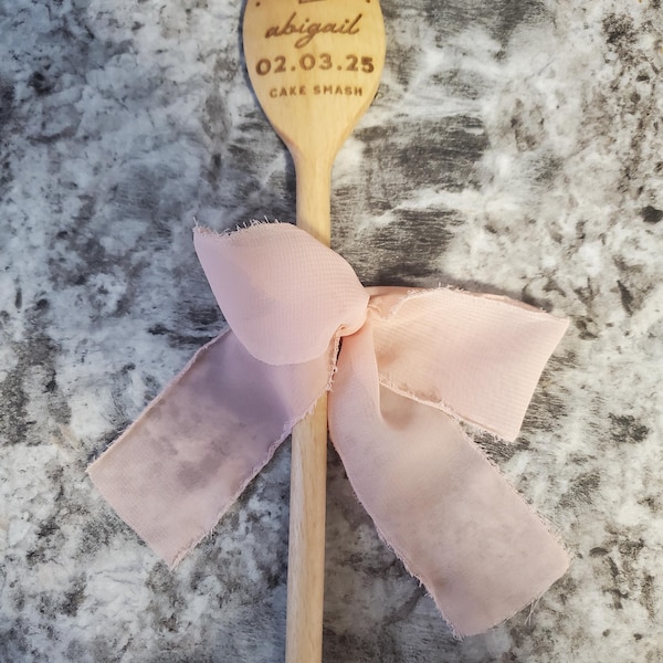 First Birthday Cake Smash Spoon First Birthday Photo Prop Personalized ...