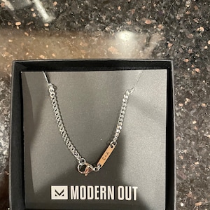 Engraved Chain Men's Steel Chain Necklace Stainless Steel Chain ...