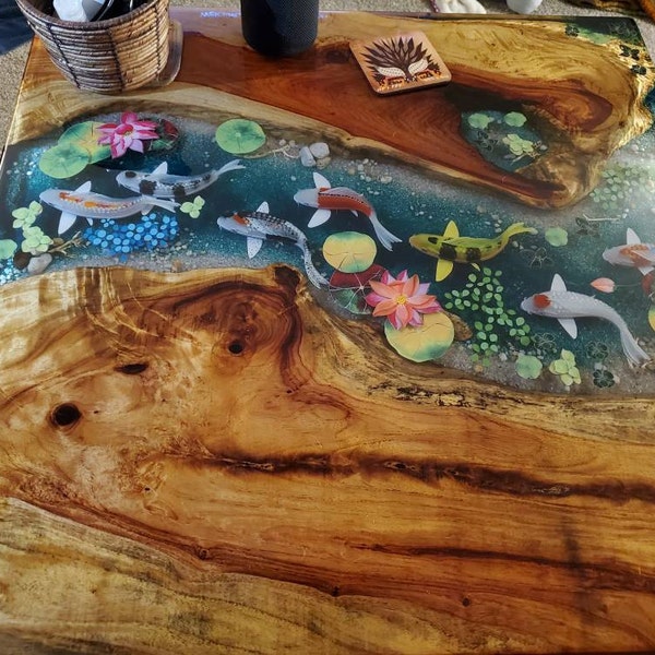 Koi Fish Table, Koi Table, Round Table, Round Dining Table, Round ...