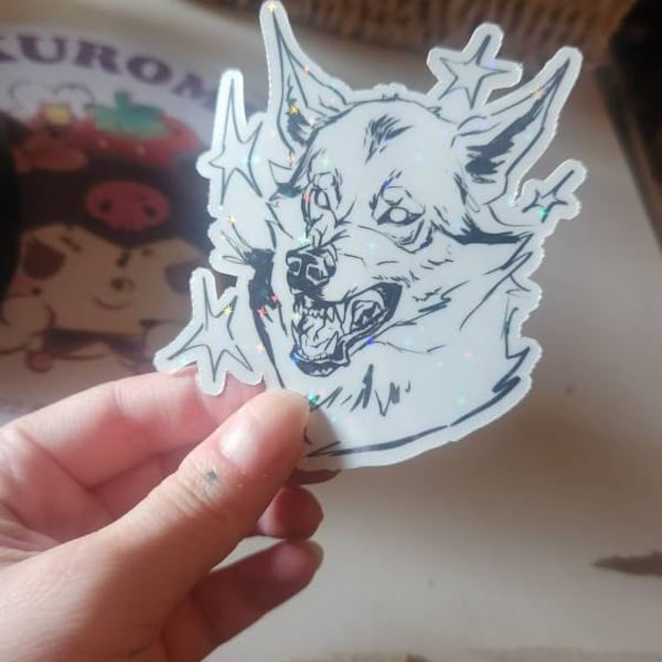 Angry Emo Cat Sticker Holographic Cat Sticker, Waterproof, Cute Cat ...