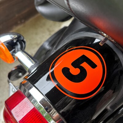 Custom Made Motorcycle Tank Number Decal Sticker Cafe Racer Choose ...
